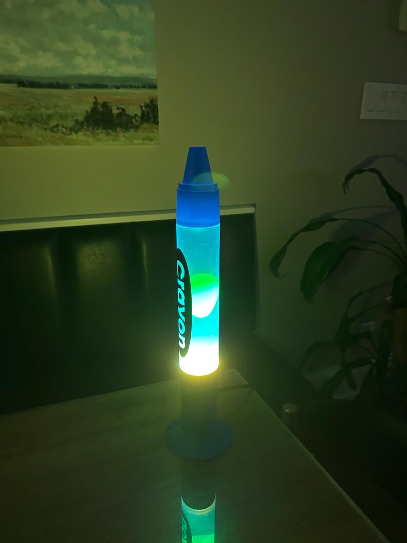 Vintage 17” Crayola Crayon Lava Glitter Blue Motion Lamp 90s Decor ...
