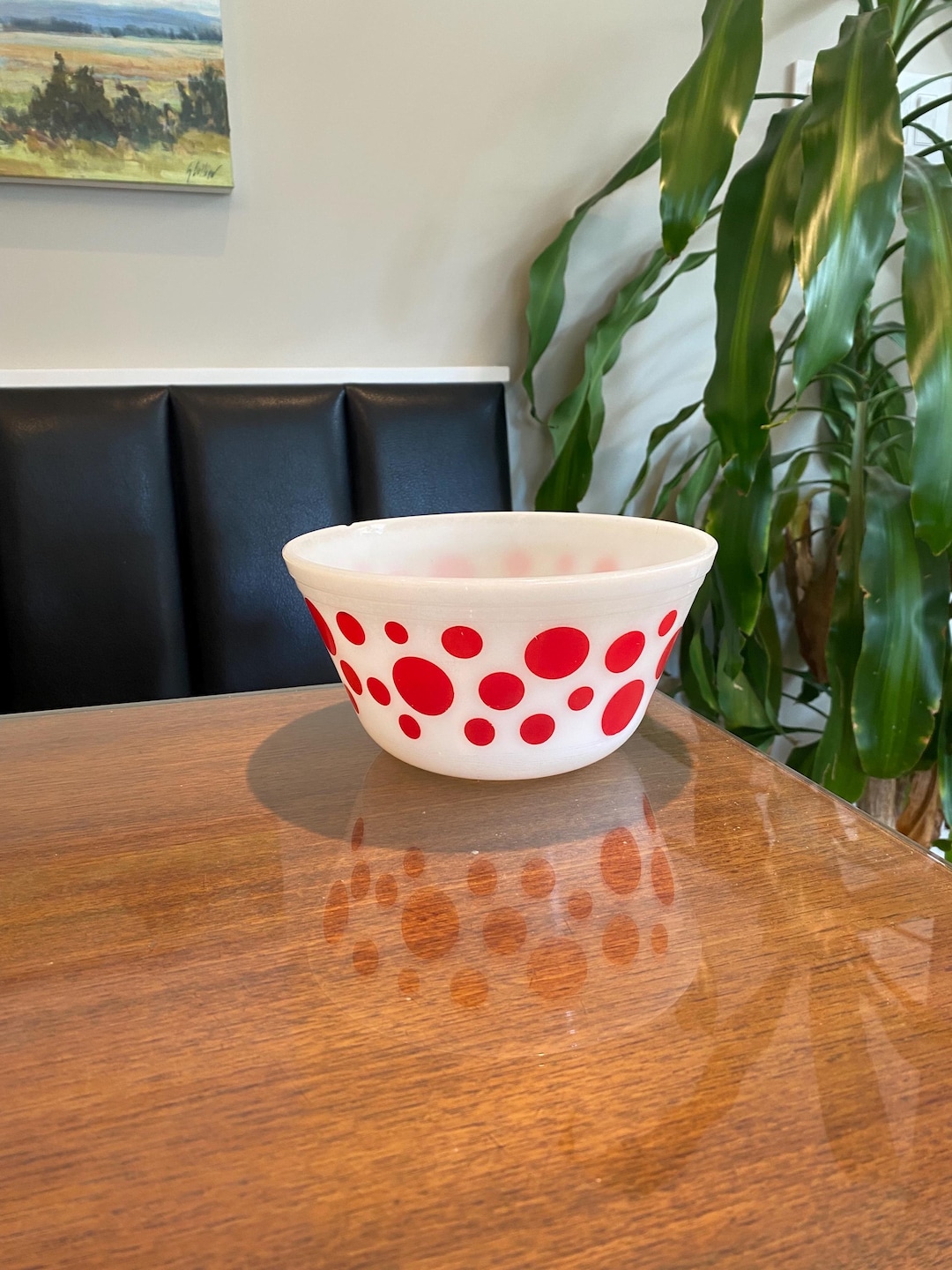Vintage 8” Federal Red Polka Dot Bowl / Vintage Federal Red Dot Bowl ...