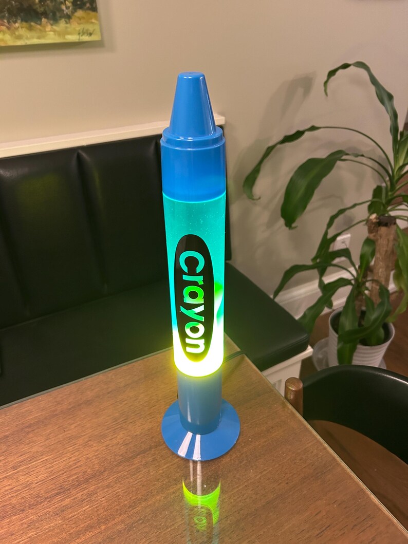 Vintage 17” Crayola Crayon Lava Glitter Blue Motion Lamp 90s Decor ...