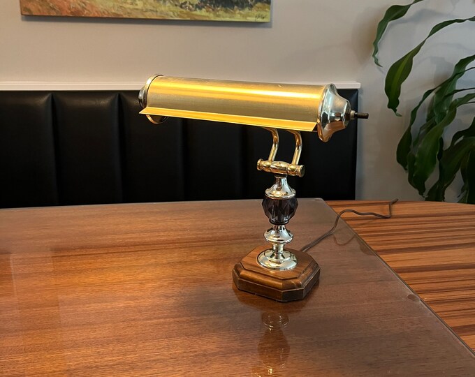 Vintage Brass Bankers Library Desk Lamp Vintage Brass Piano Lamp ...