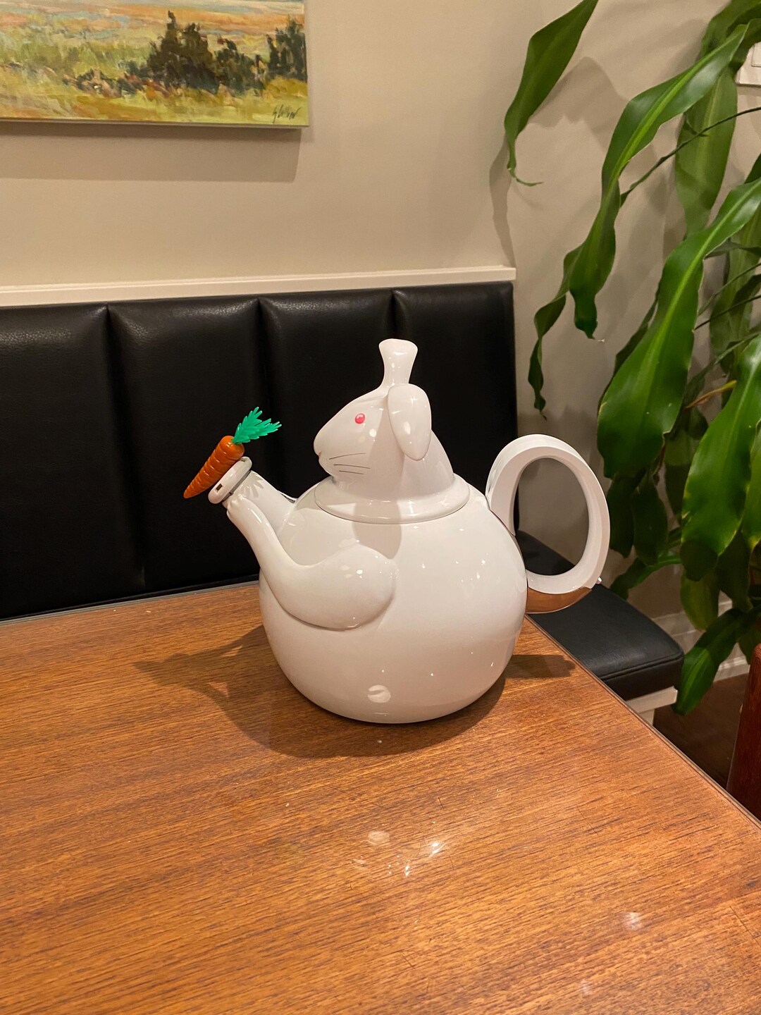 Vintage Copco Enamel Bunny Rabbit Carrot Tea Pot Kettle / Copco Tea Pot ...