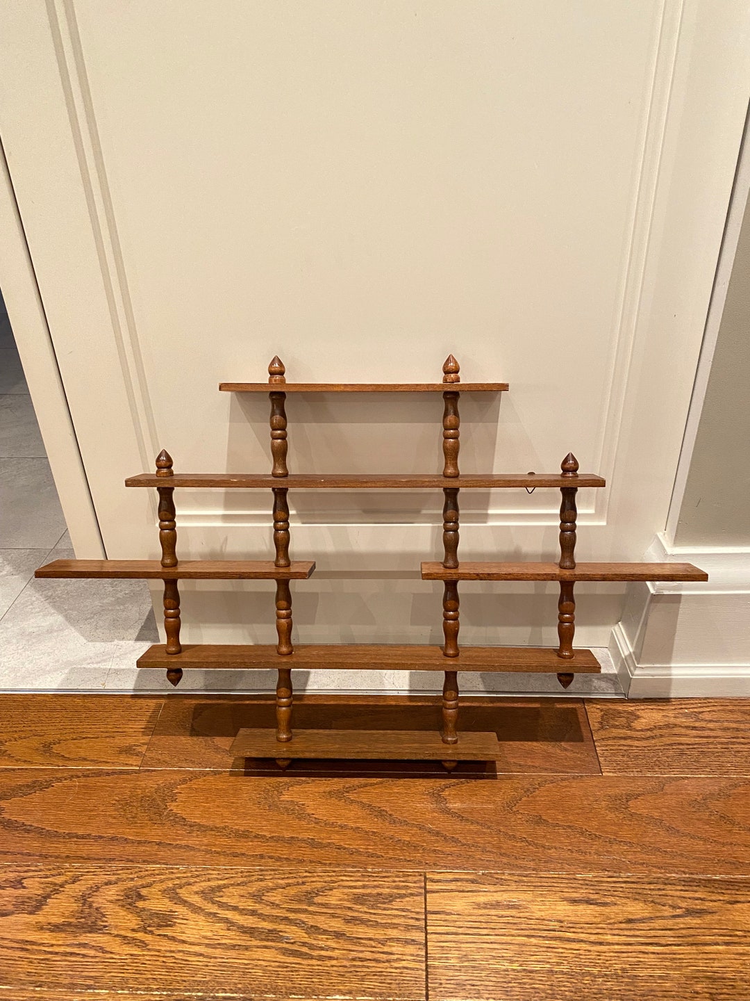 MCM Curio Wood Shelf / Vintage Wood Curio Tiered Shelf / Vintage Wood ...