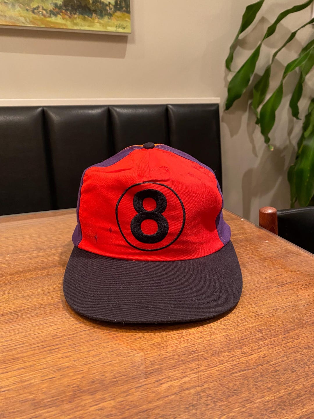 Vintage 8 Ball Colourful Baseball Hat / Vintage Eight Ball Colourful ...