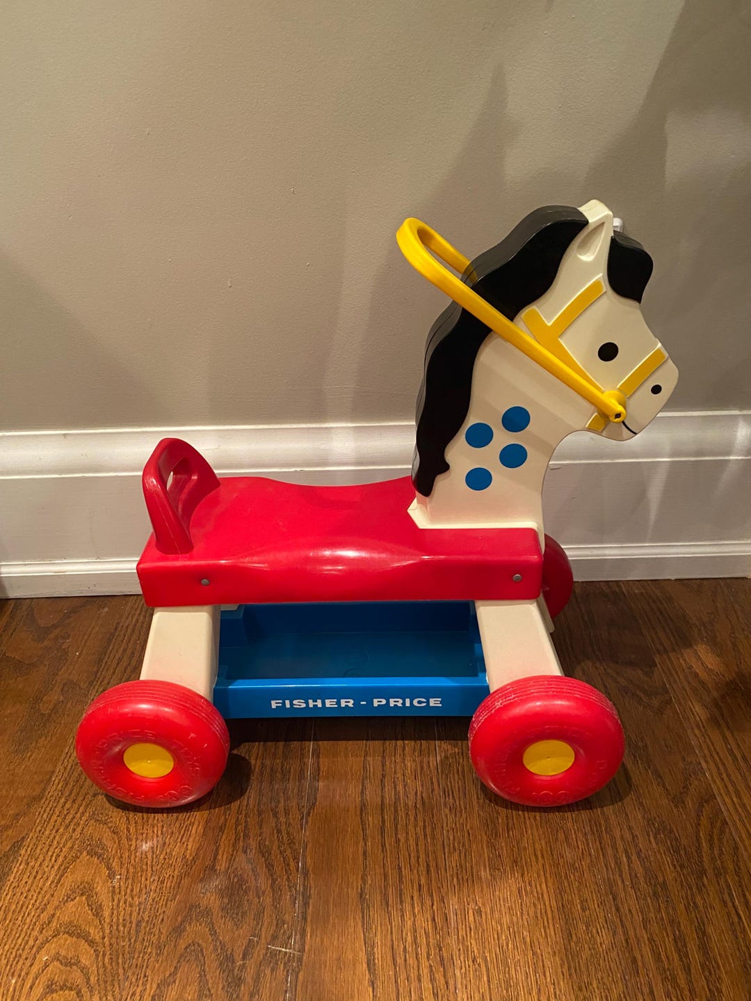 Vintage Fisher Price Riding Horse Toy -whinney Push Horse, 1976, Ride ...