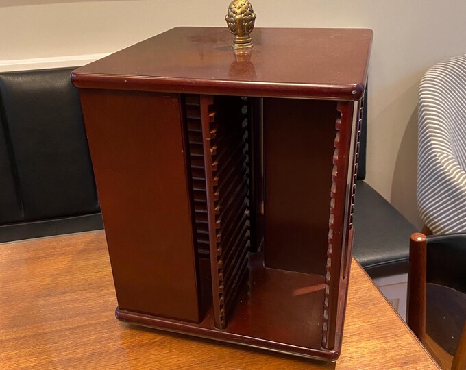Vintage Bombay Company Wood 64 CD Holder Carousel, Compact Disc Holder ...