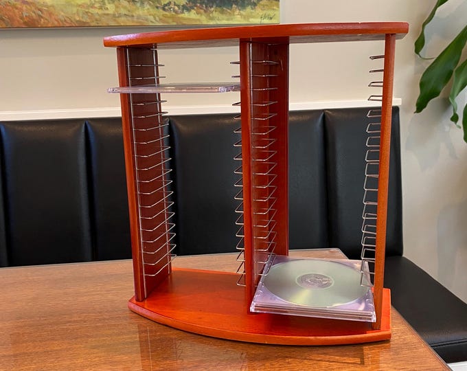 Vintage Custom Wood CD 40 Compact Disc Storage Box Shelf Display ...
