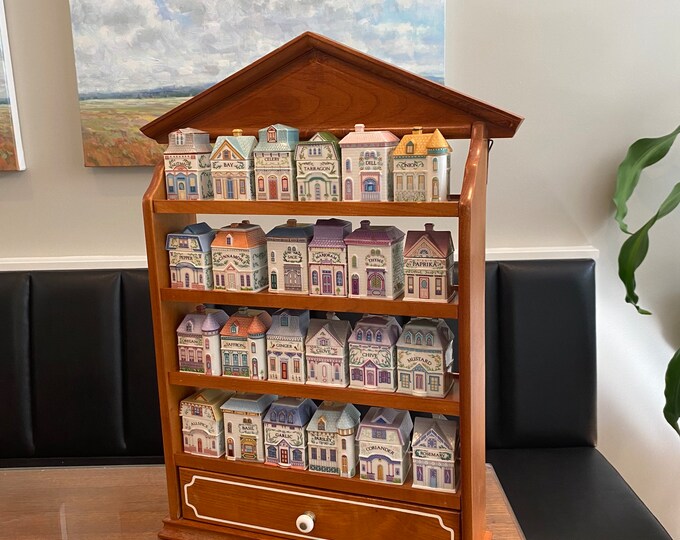 Vintage Lenox Spice Village Complete Set of 24 and Wooden Stand 1989 ... Vintage Lenox Spice Village Complete Set of 24 and Wooden Stand 1989 ...