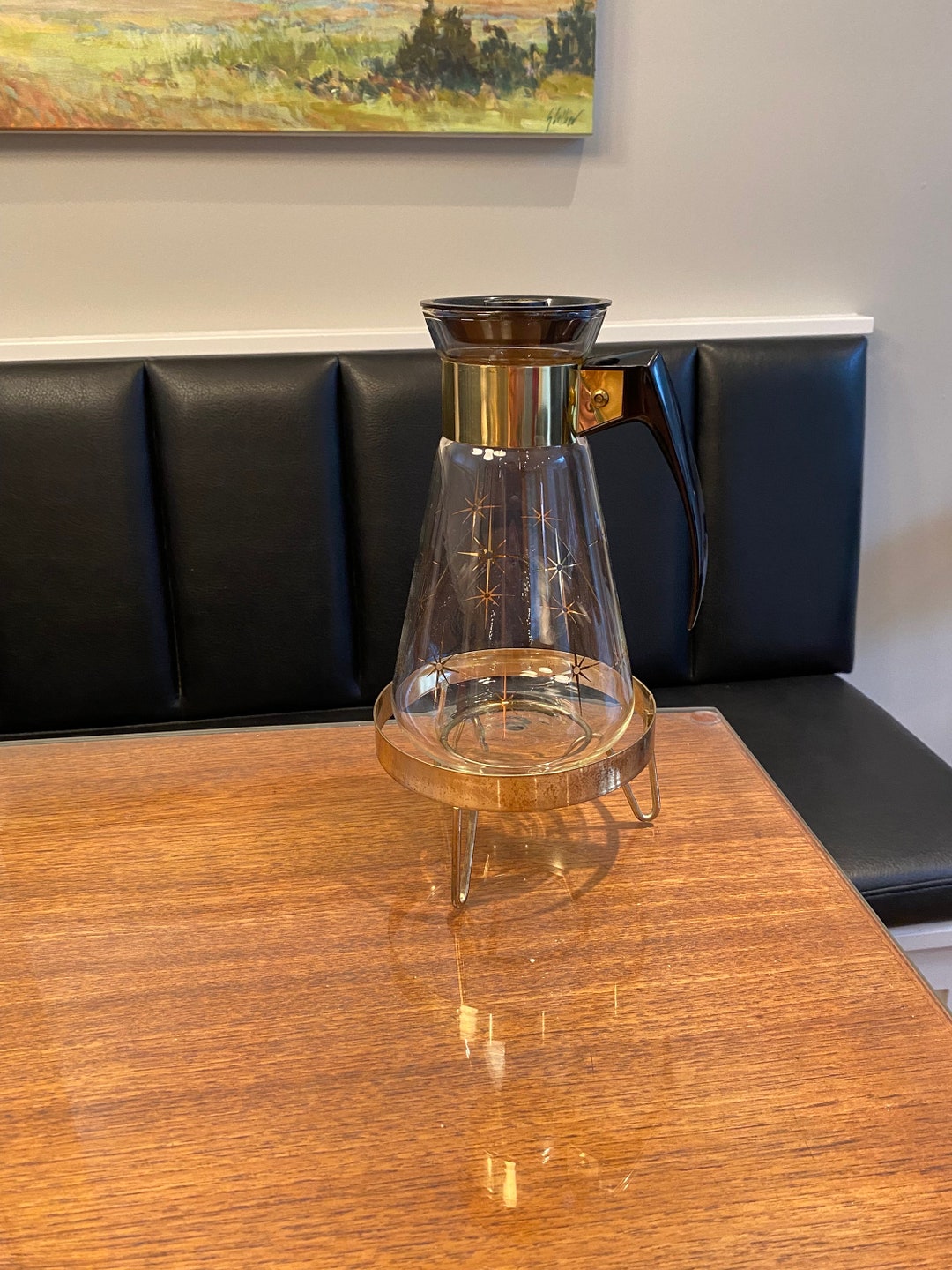 Vintage Pyrex Corning Atomic Star 6 Cup Glass Carafe With Lid and ...