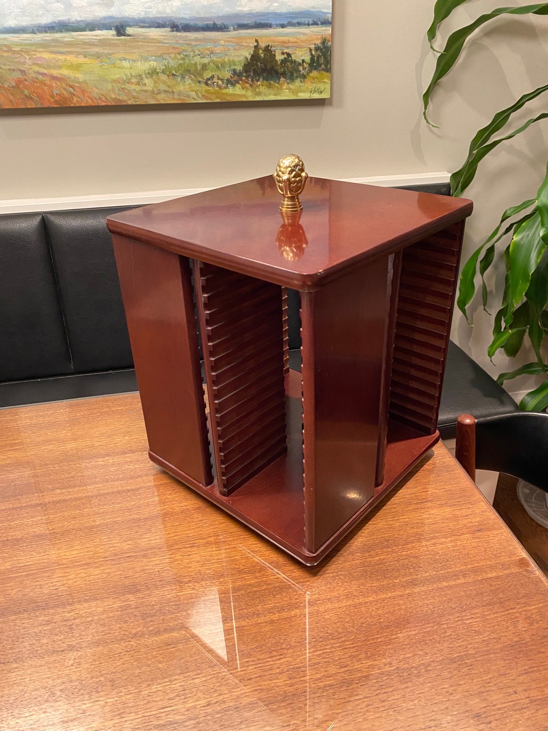 Vintage Bombay Company Wood 64 CD Holder Carousel, Compact Disc Holder ...