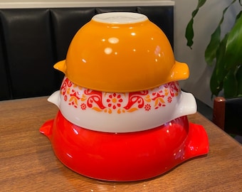 Vintage Pyrex Friendship Cinderella Nesting Bowl Set 441 442 443 444 - Etsy