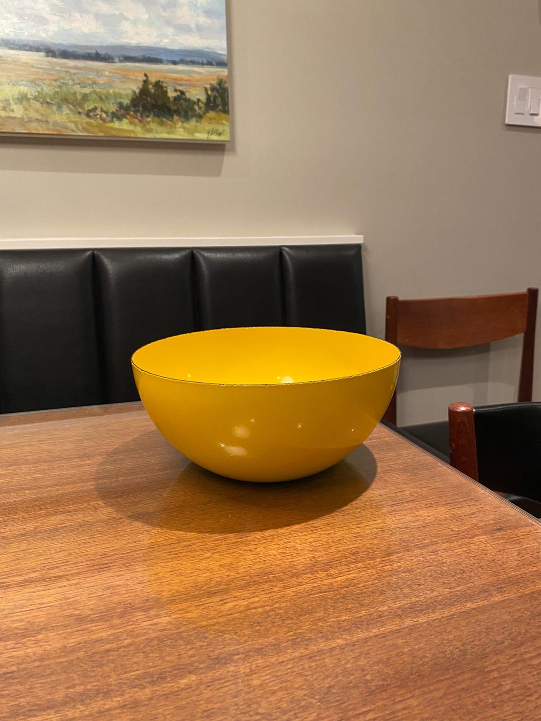 Mid Century 9” Yellow Enamel Finel Finland Bowl / Mcm Yellow Enamel ...