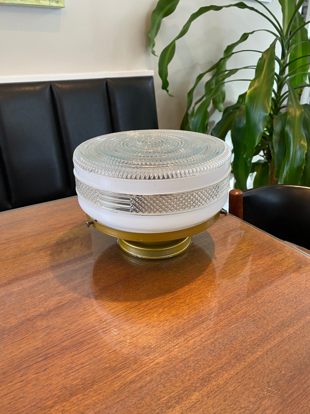 Mcm Skyscraper Style Textured Glass Round Chandelier MCM UFO Ceiling ...