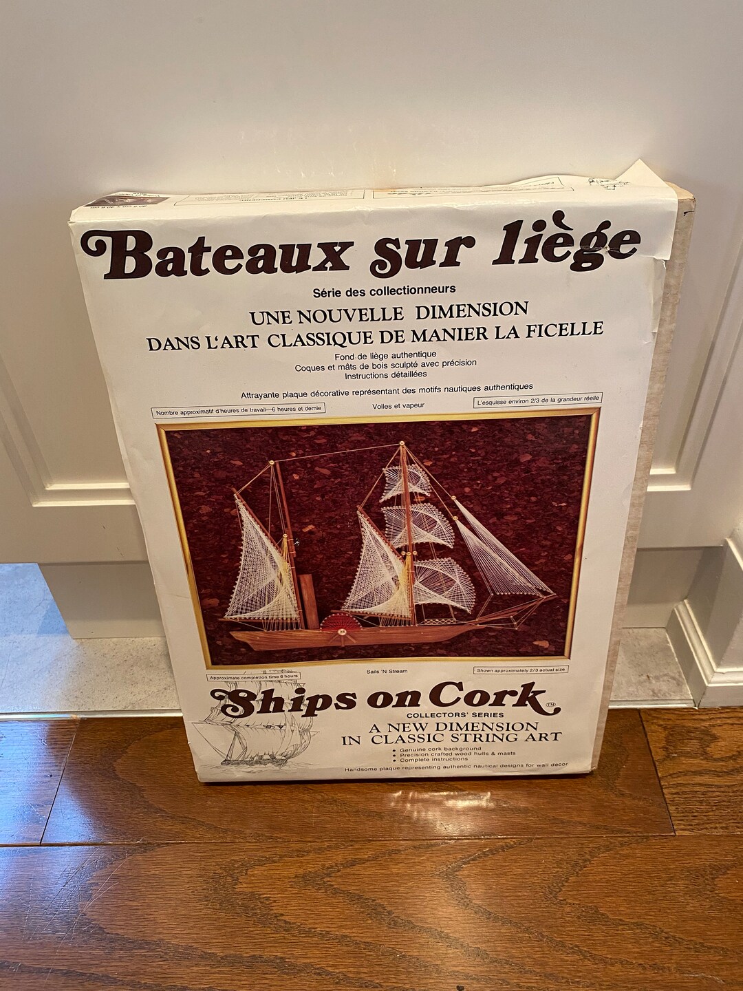 Vintage Ships on Cork String Art Kit #9016 "sails N Steam" From 1979 ...