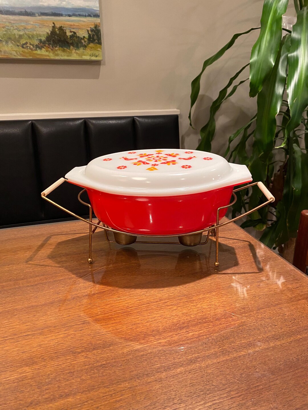 Vintage Pyrex Friendship 045 Cassrole Dish With Cradle / Vintage Pyrex ...