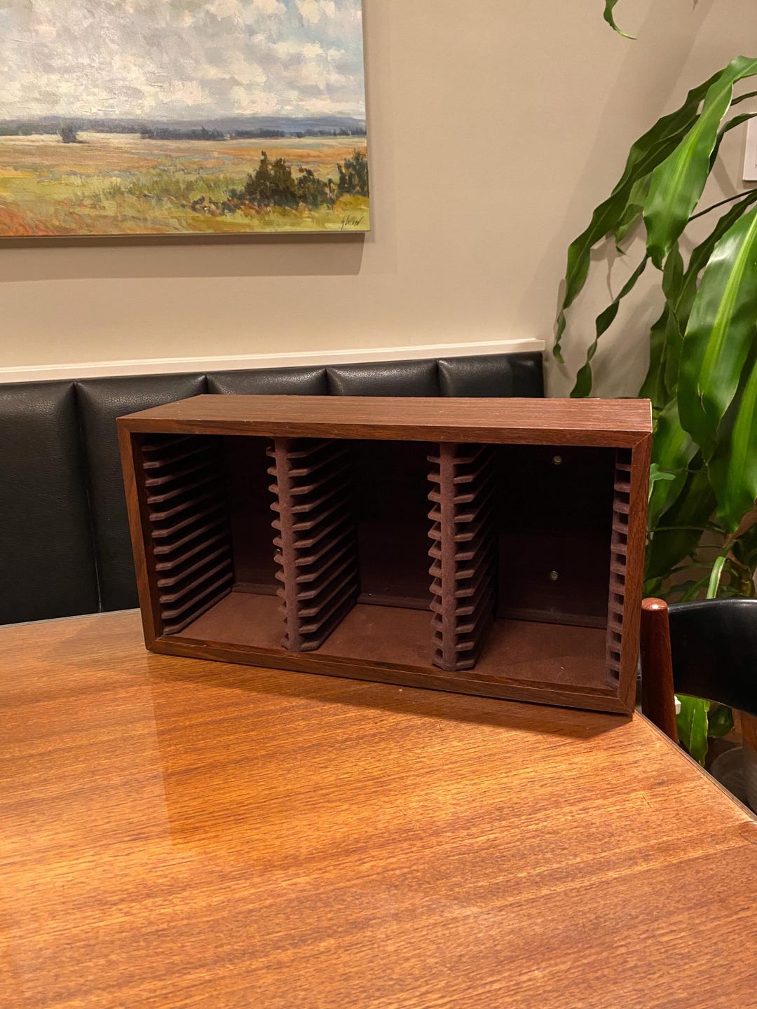 Vintage Black Faux Wood Grain 36 Slot CD Compact Disc Storage Holder ...