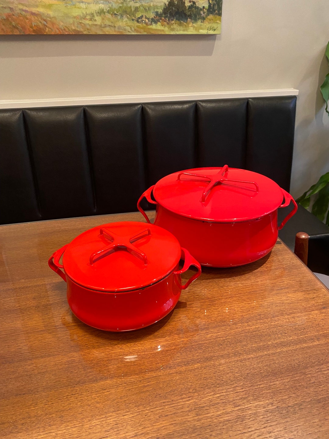 Set of Dansk Red Kobenstyle Enameled Pots 5QT & 2QT - Etsy