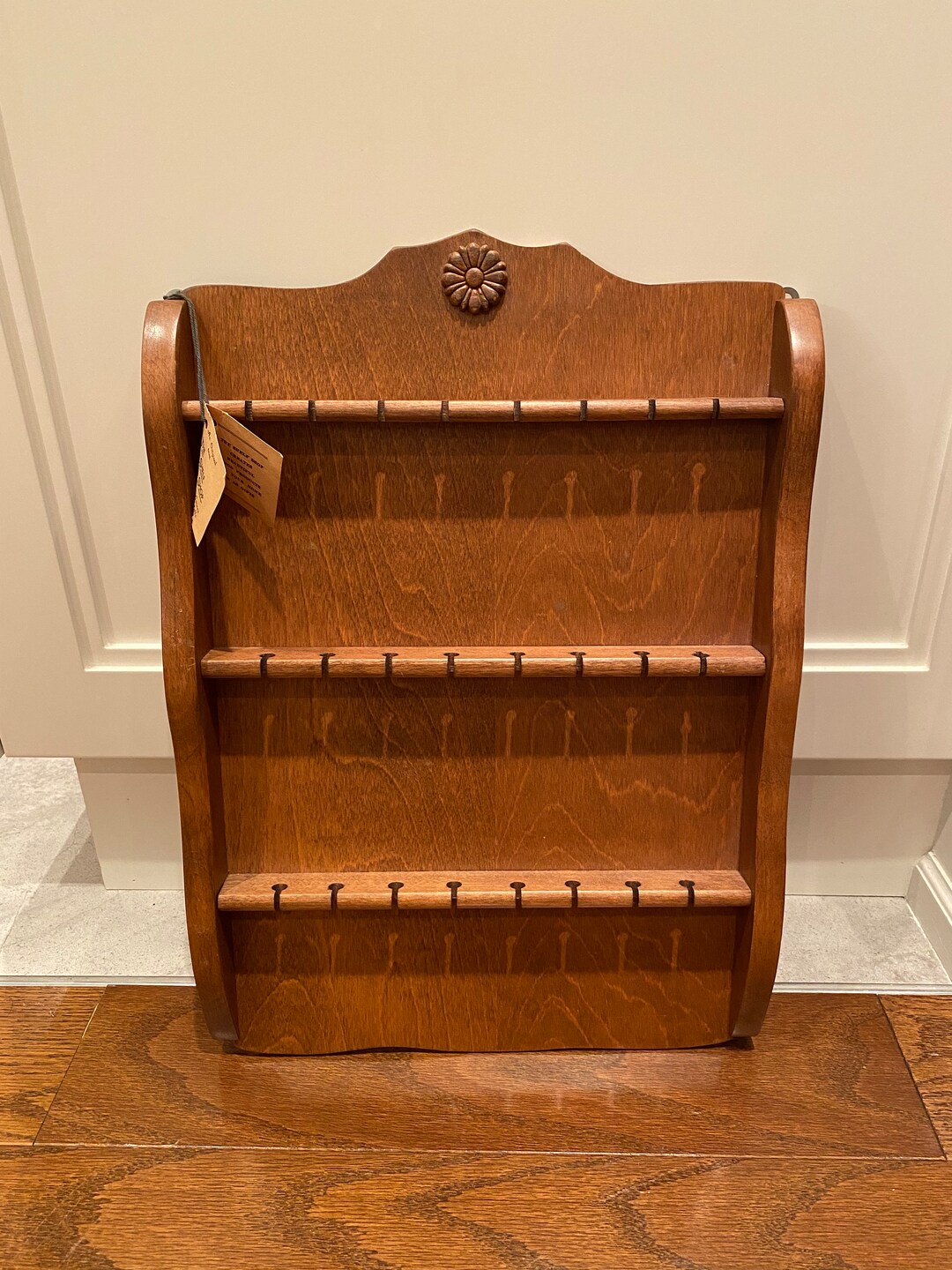 Vintage Wood 24 Spoon Souvenir Display Rack 3 Tier | Vintage Wood Spoon ...