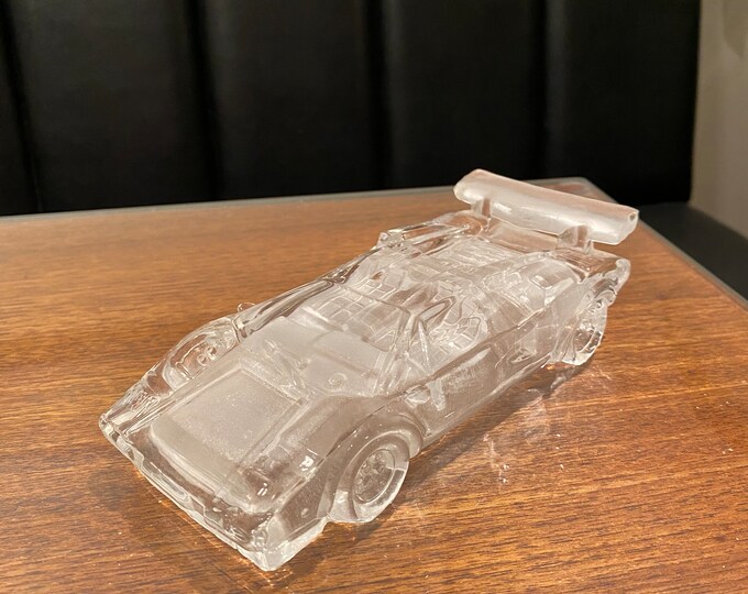 Vintage Crystal Glass Lamborghini Countach Paperweight, 1980's Exotic ...