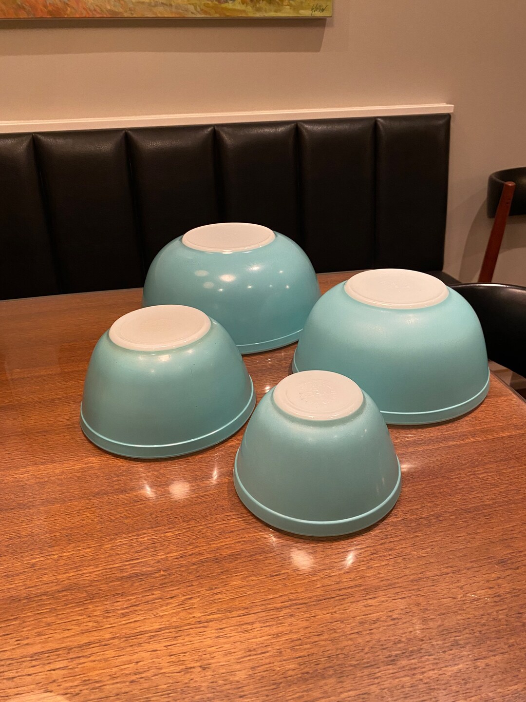 Vintage Pyrex Turquoise / Robin Egg Blue Nesting Mixing Bowls Set of 4 ...