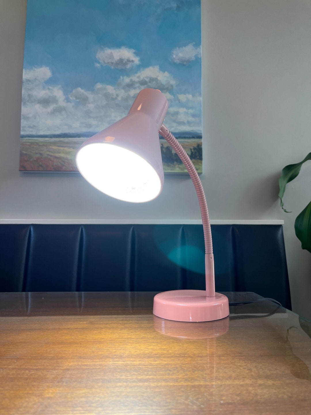 Vintage Pink Gooseneck Desk Lamp | Vintage Gooseneck Table Lamp - Etsy