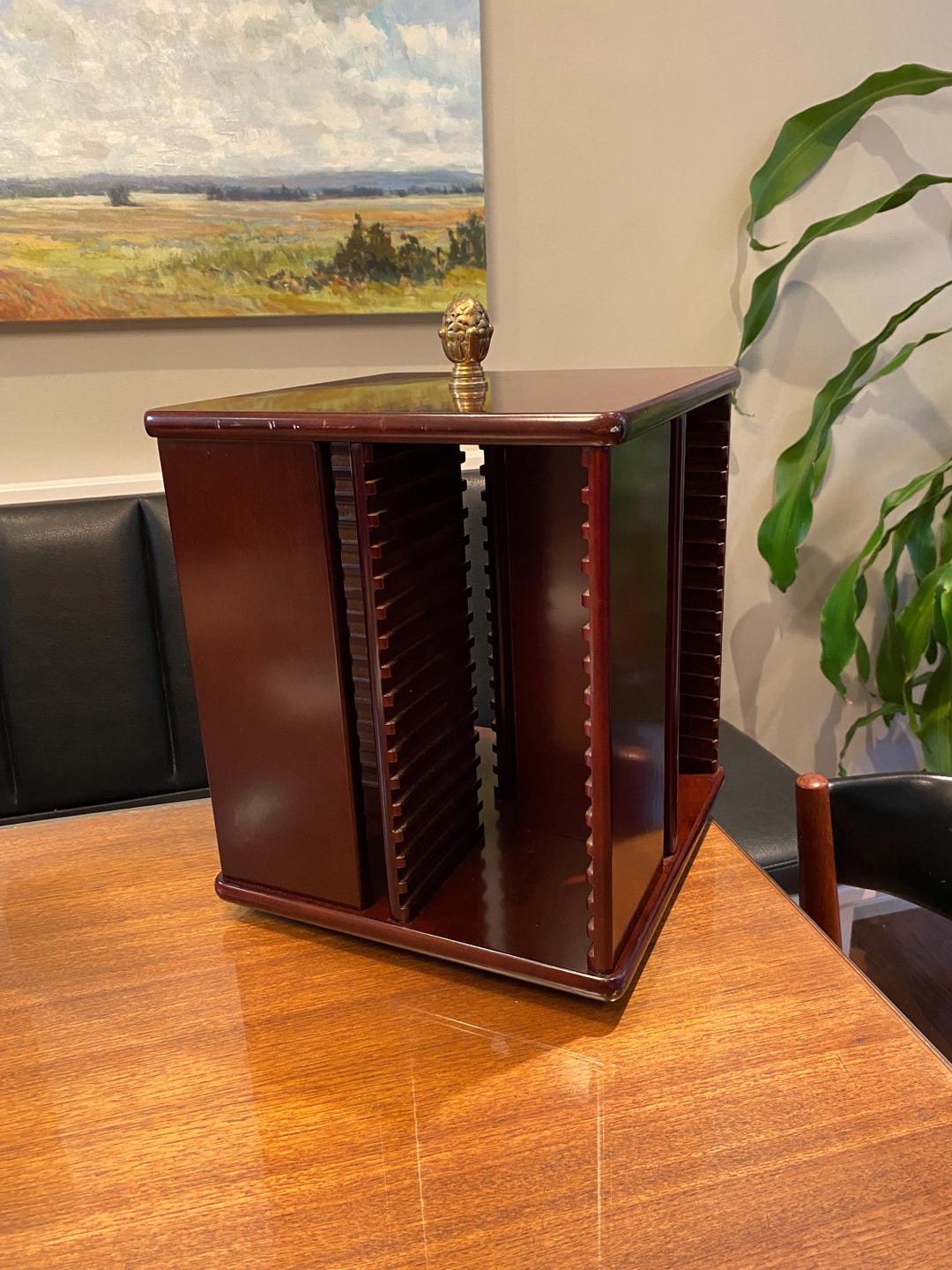 Vintage Bombay Company Wood 64 CD Holder Carousel, Compact Disc Holder ...