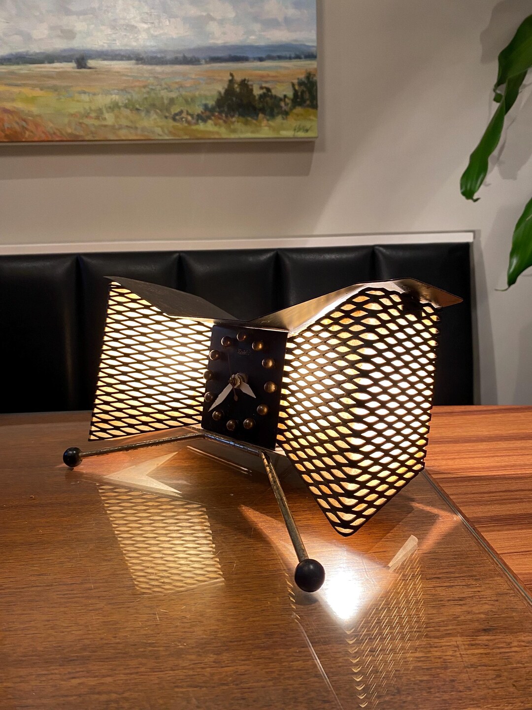 Vintage 1950s Snider Clock Mid Century Modern Atomic TV Lamp / Majestic ...