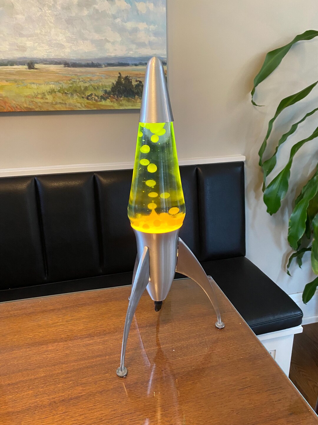 Vintage Original 1990s Lava Lamp Silver Rocket Ship Starship Blue ...