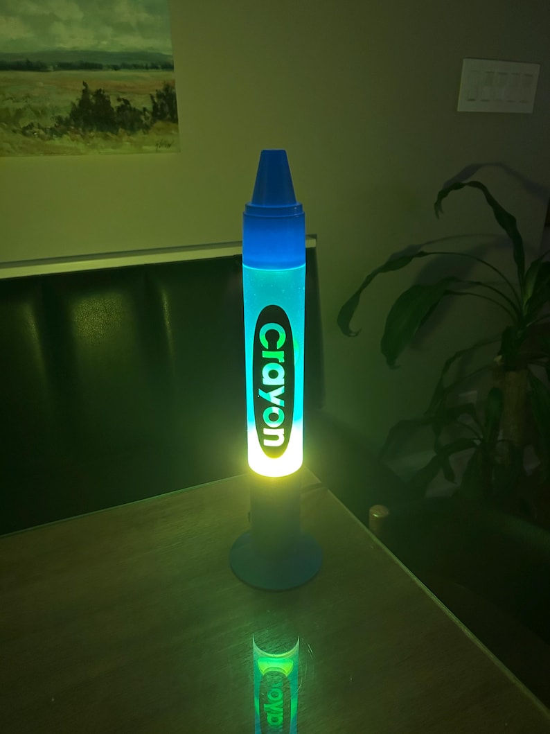 Vintage 17” Crayola Crayon Lava Glitter Blue Motion Lamp 90s Decor ...