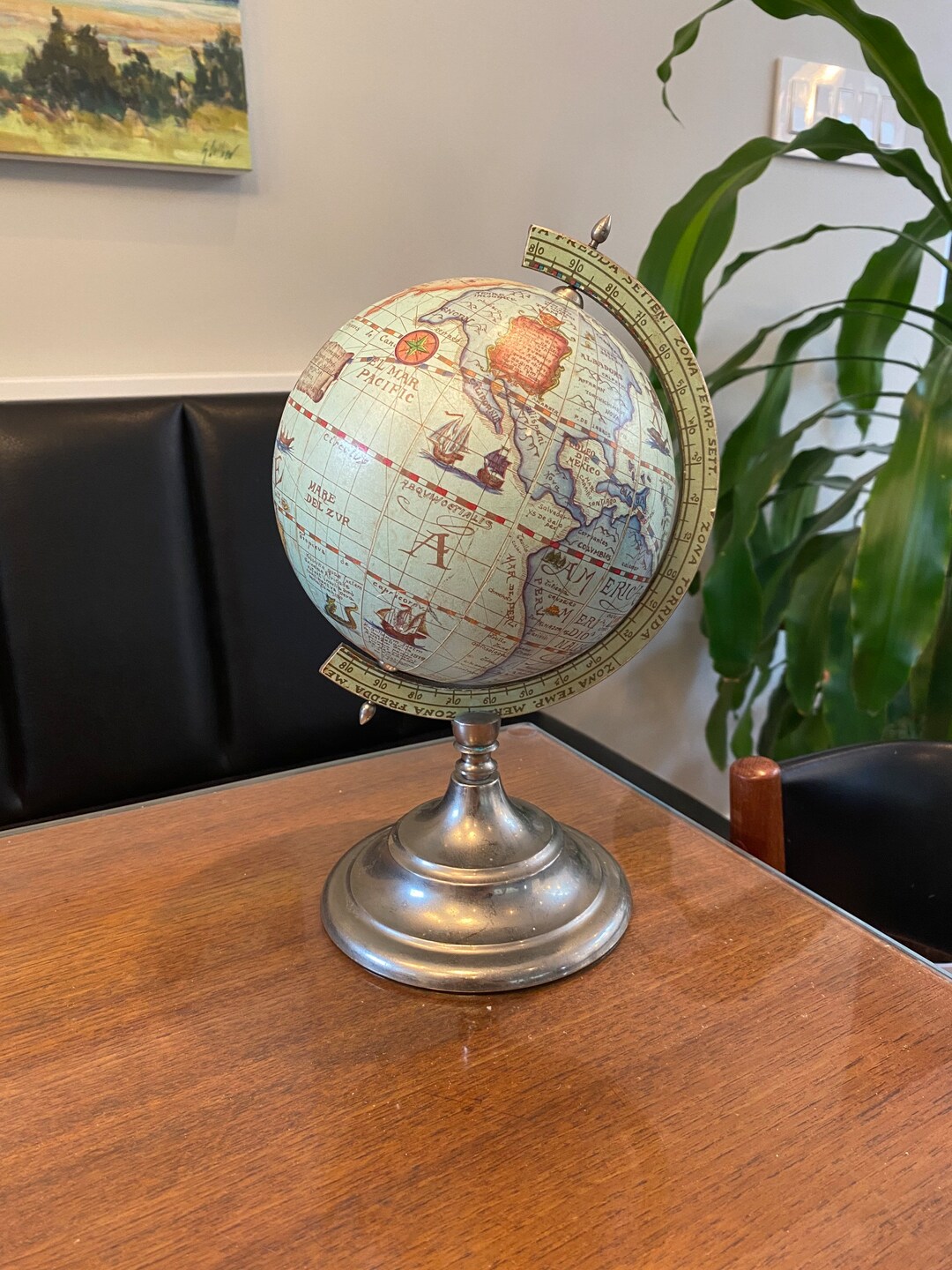 Vintage World Rotating Globe Zona Torrida | Vintage Old World Globe ...