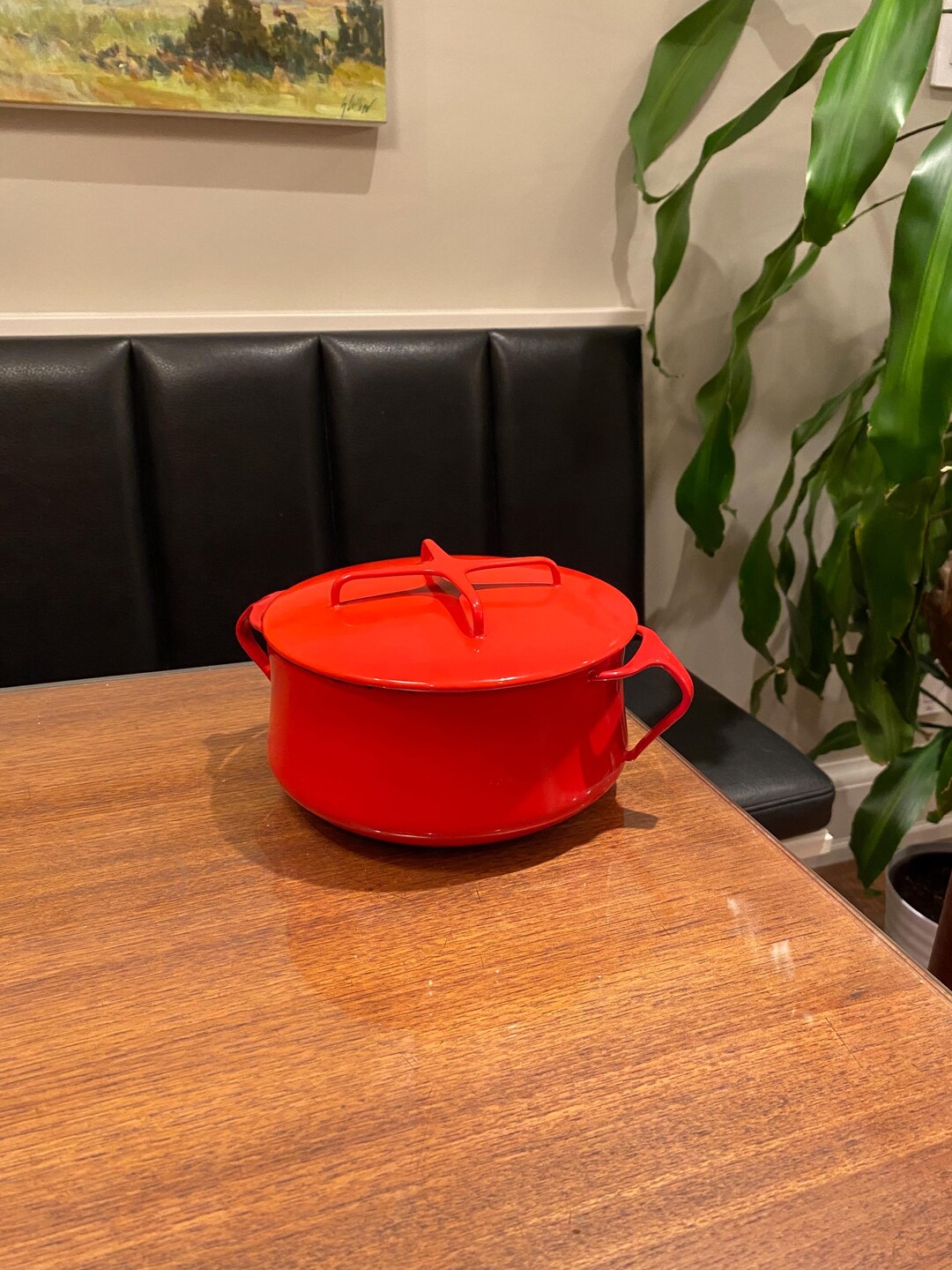 Vintage Dansk Kobenstyle 2 Qt Red Enamel Pot Dutch Oven Casserole and ...