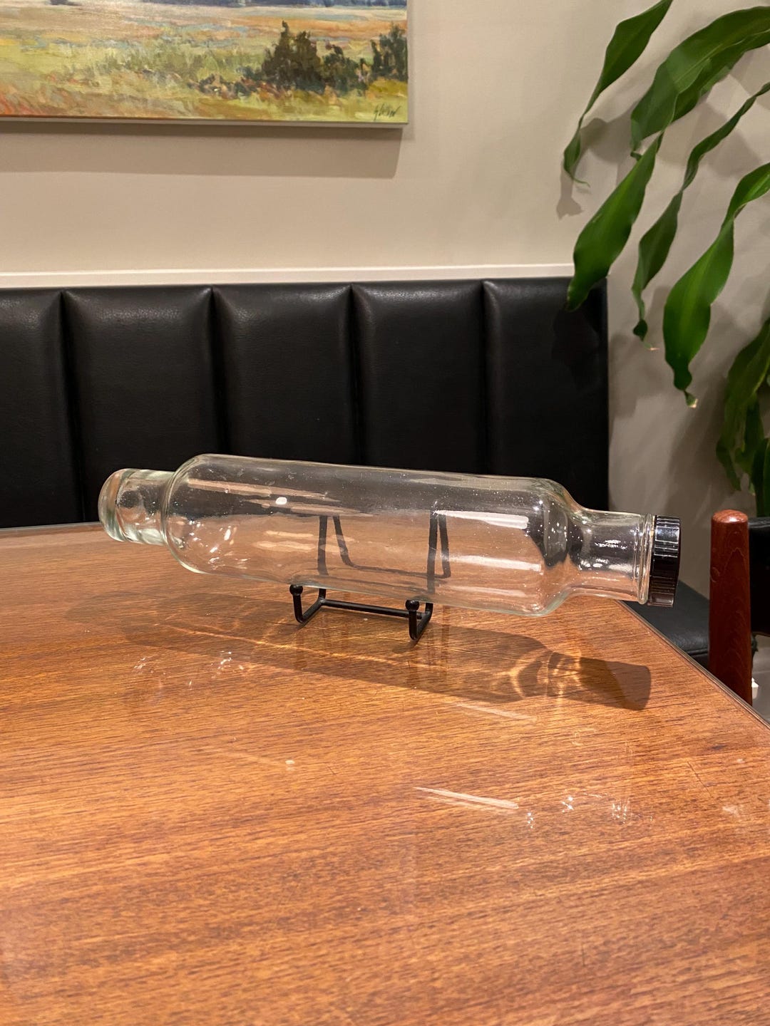 Vintage Clear Glass Rolling Pin With Lid 13” Long / Vintage Clear Glass ...