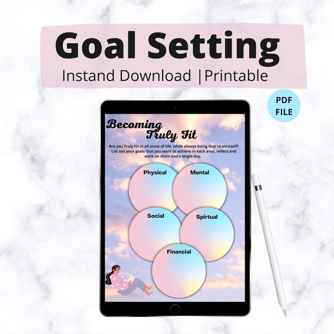 Self Care Goals, Printable, Mental Health, Goals Setting Printable - Etsy