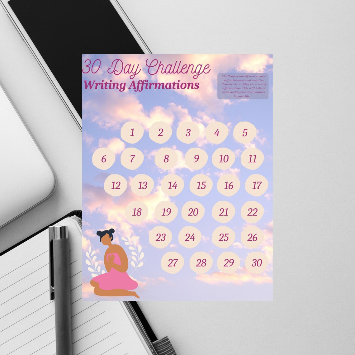30 Day Challenge | Affirmation | Digital, Changing Habits, Printable ...