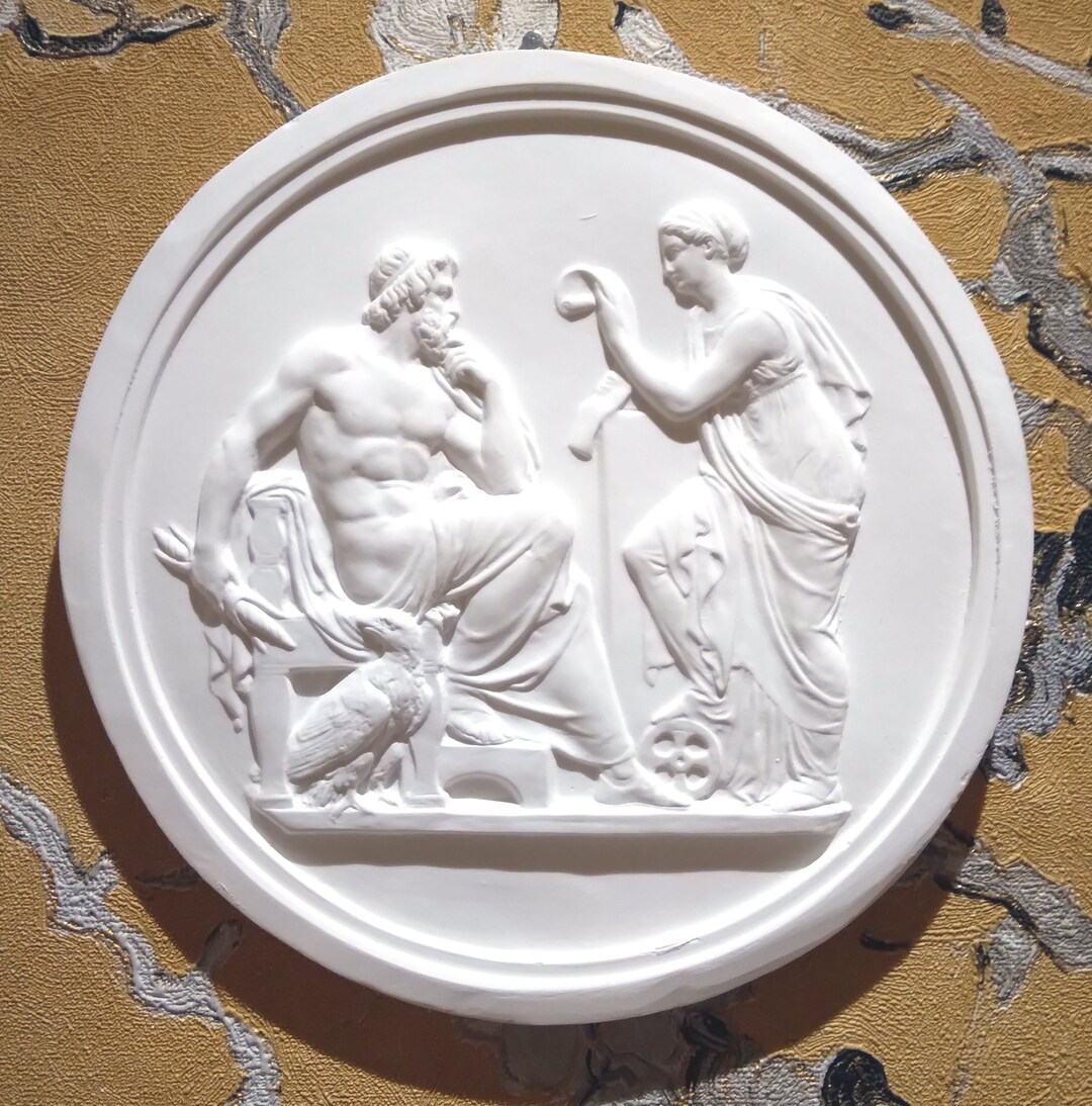 Round Plaster Relief zeus and Clio Based on an Ancient Model - Etsy
