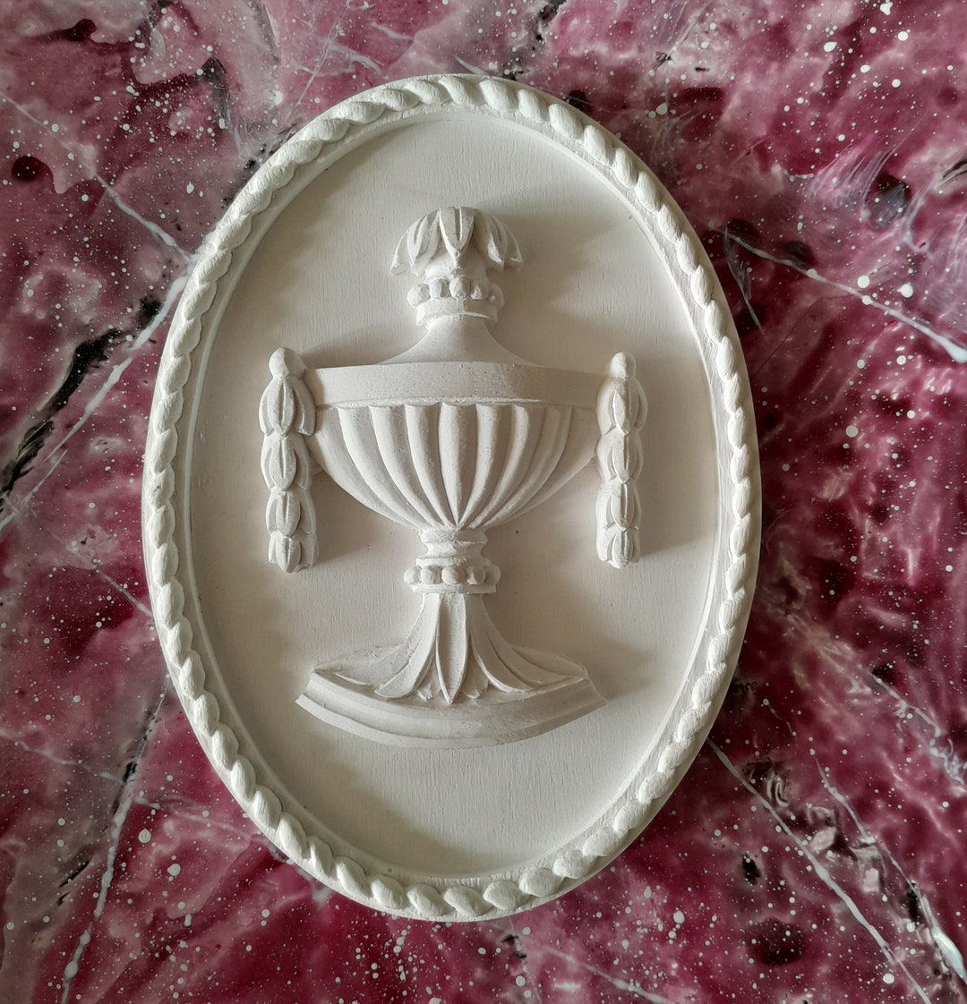 Adam Vase White Plaster Relief So-called After an Antique Model by the English Architect Robert ...