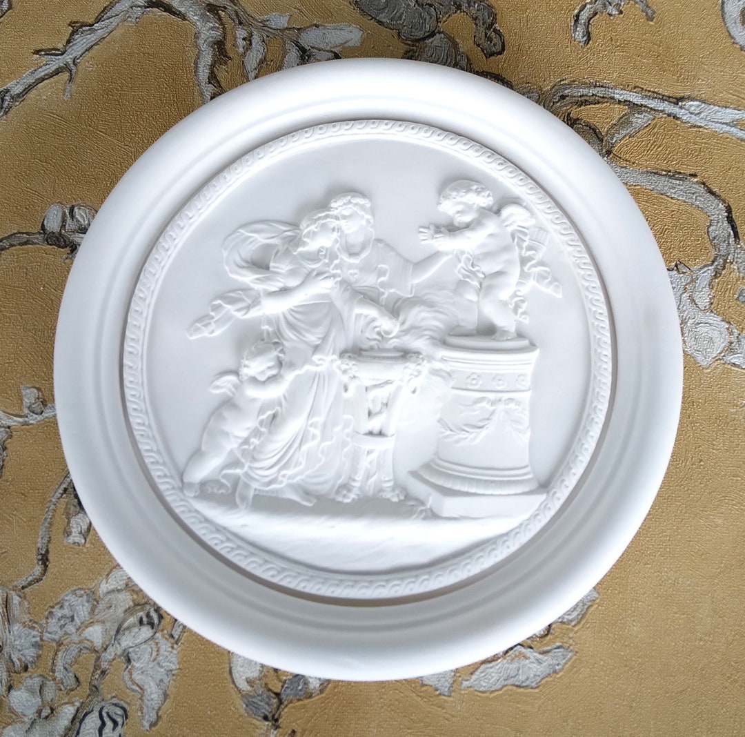 Gypsum Relief of 2 Lovers With Fire of Gods Based on an Antique Model ...