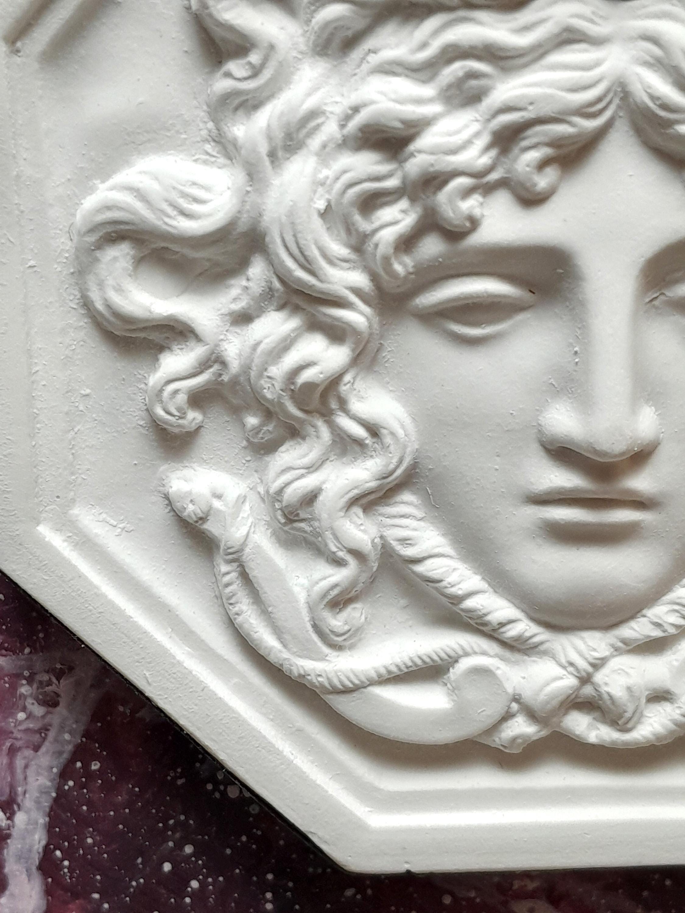 P162 Medusa Octagonal Huge Intaglio Cameo Plaster Cast - Etsy