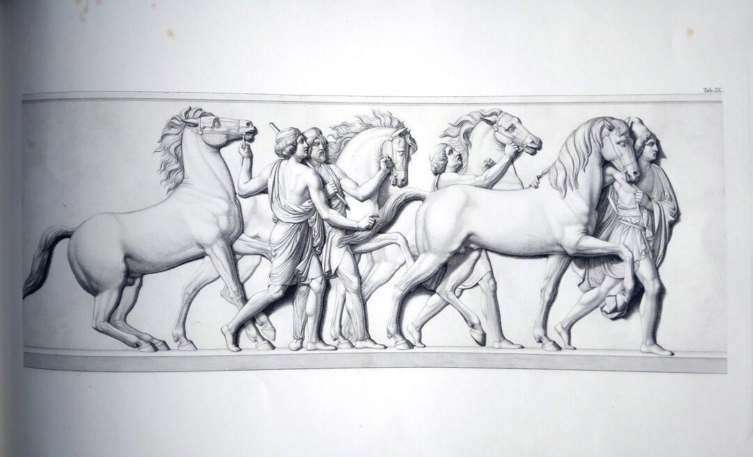 TIX Antique Original Graphic Copper Engraving From 1875, Frieze Entry ...