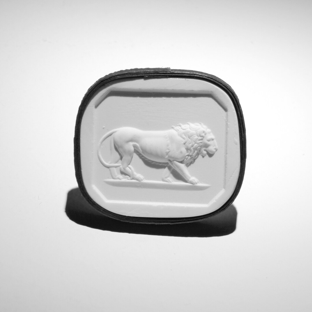 P127, Lion, Cameo, Plaster Cast, Intaglio, Impression From the Intaglio ...