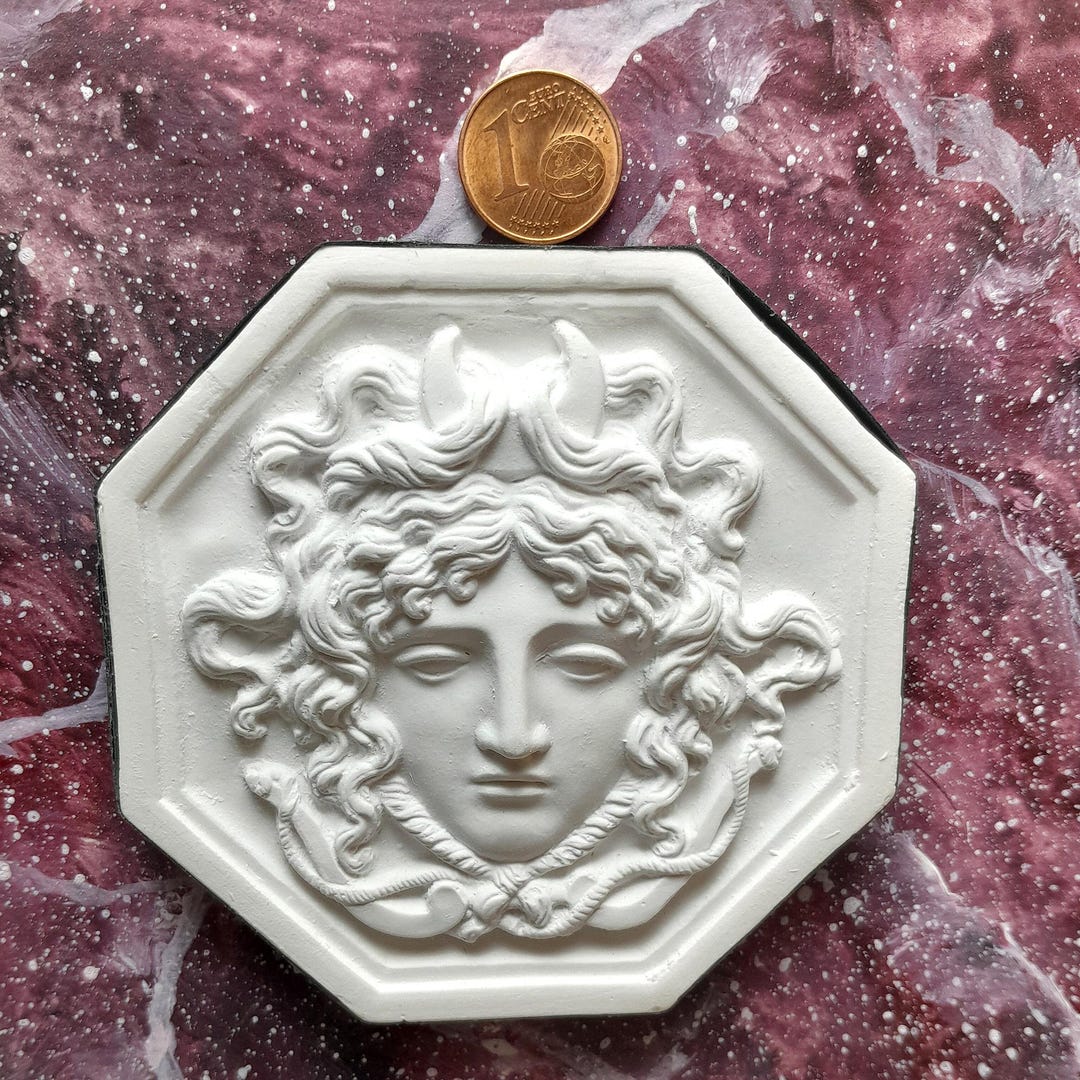 P162 Medusa Octagonal Huge Intaglio Cameo Plaster Cast - Etsy