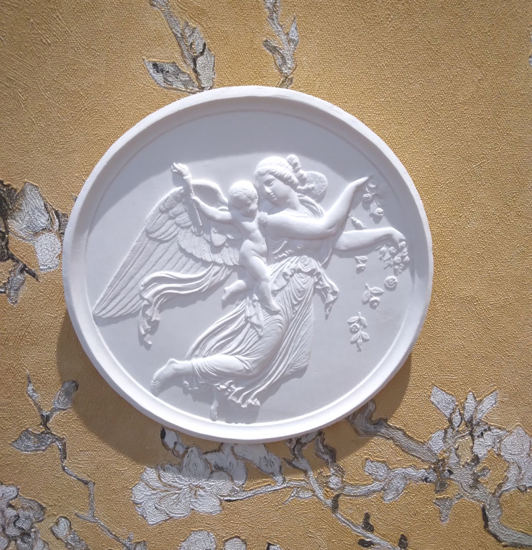 Plaster Relief the Day, Copy After Berthel Thorwaldsen 1770-1844 With a ...