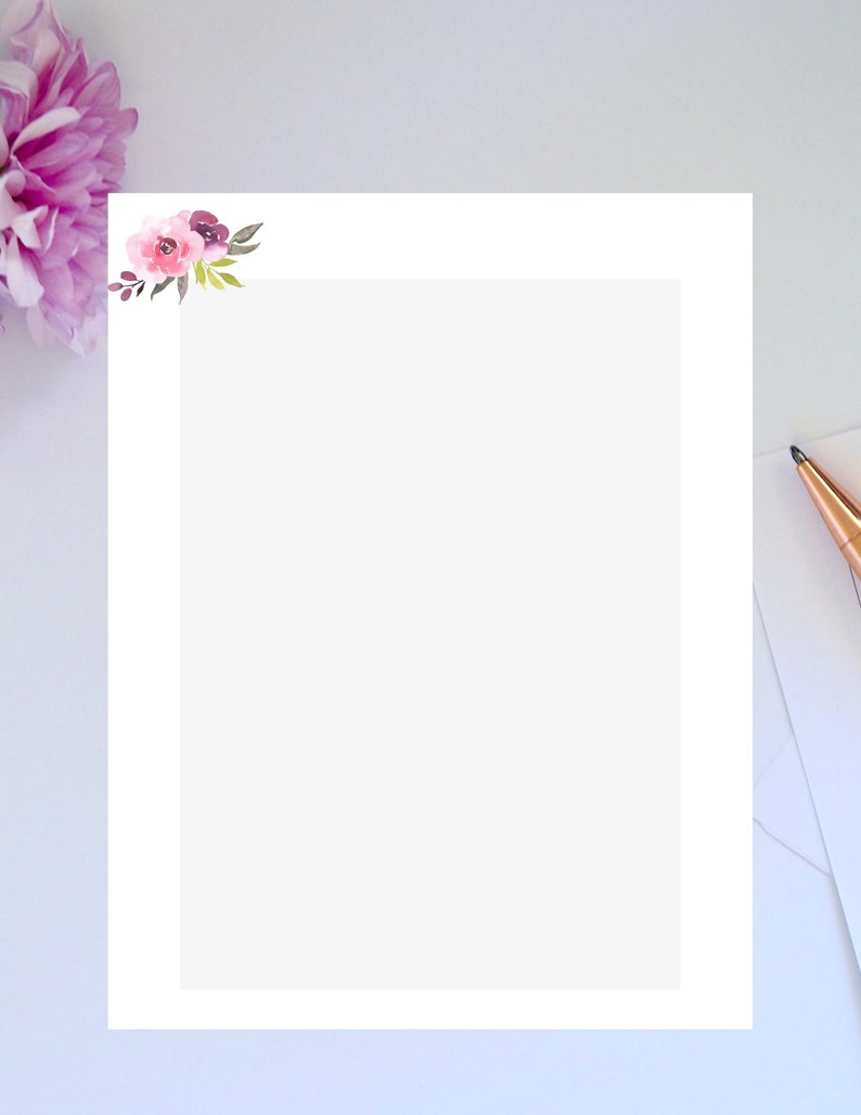 Floral Printable Letter Paper L Lined Paper L Floral Printable Letter ...