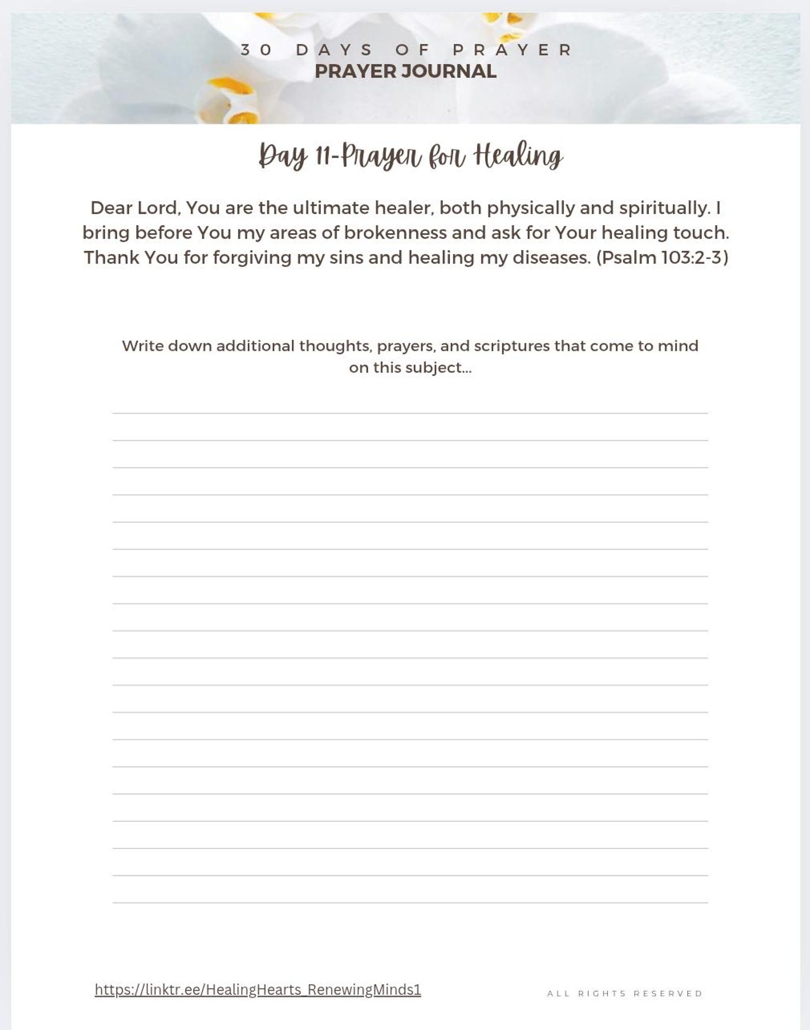 30 Days of Prayer Journal I Digital - Etsy