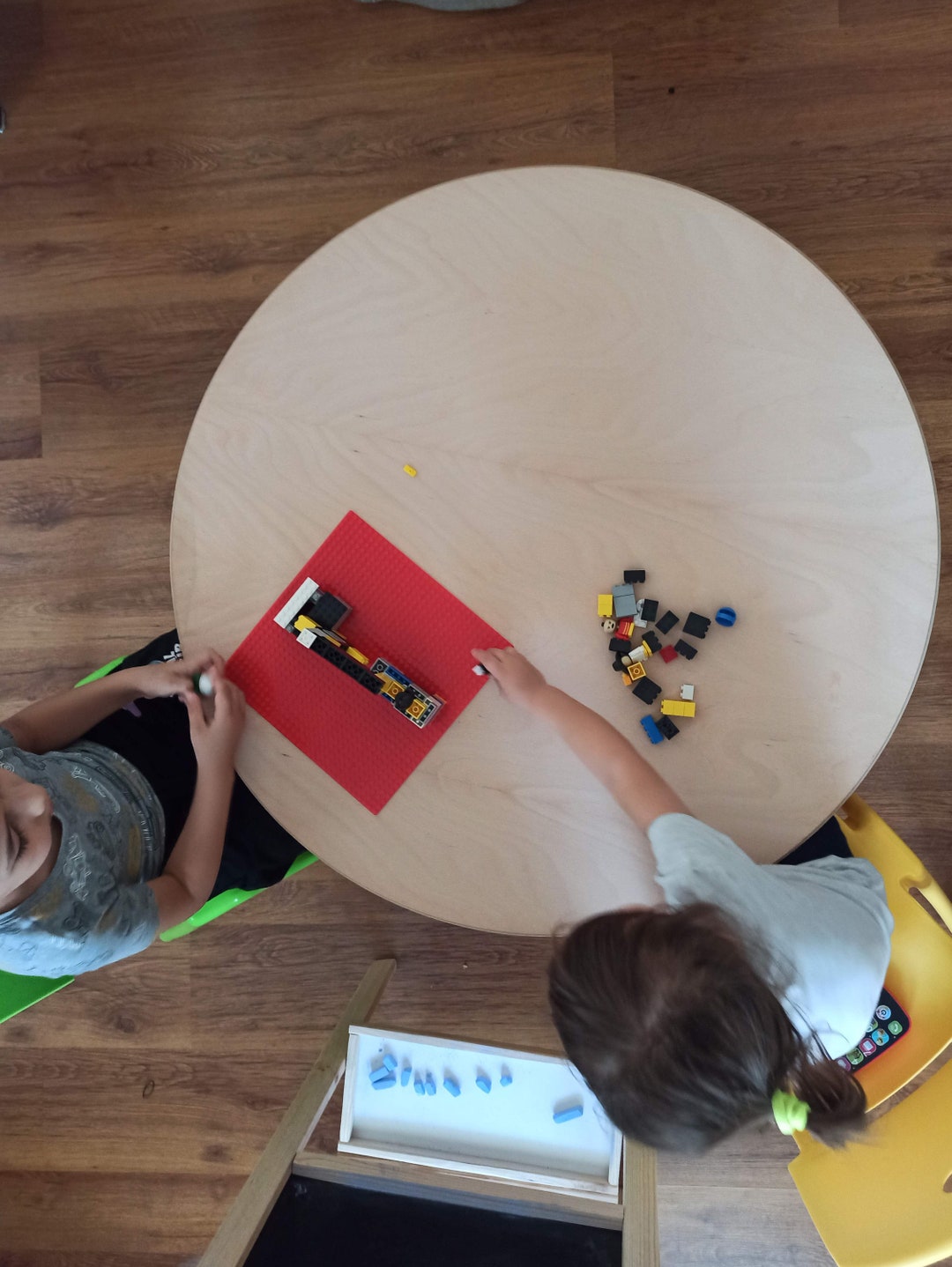 Large Wooden Low Floor Table: Kids Activity Table, Foldable Legs - Etsy
