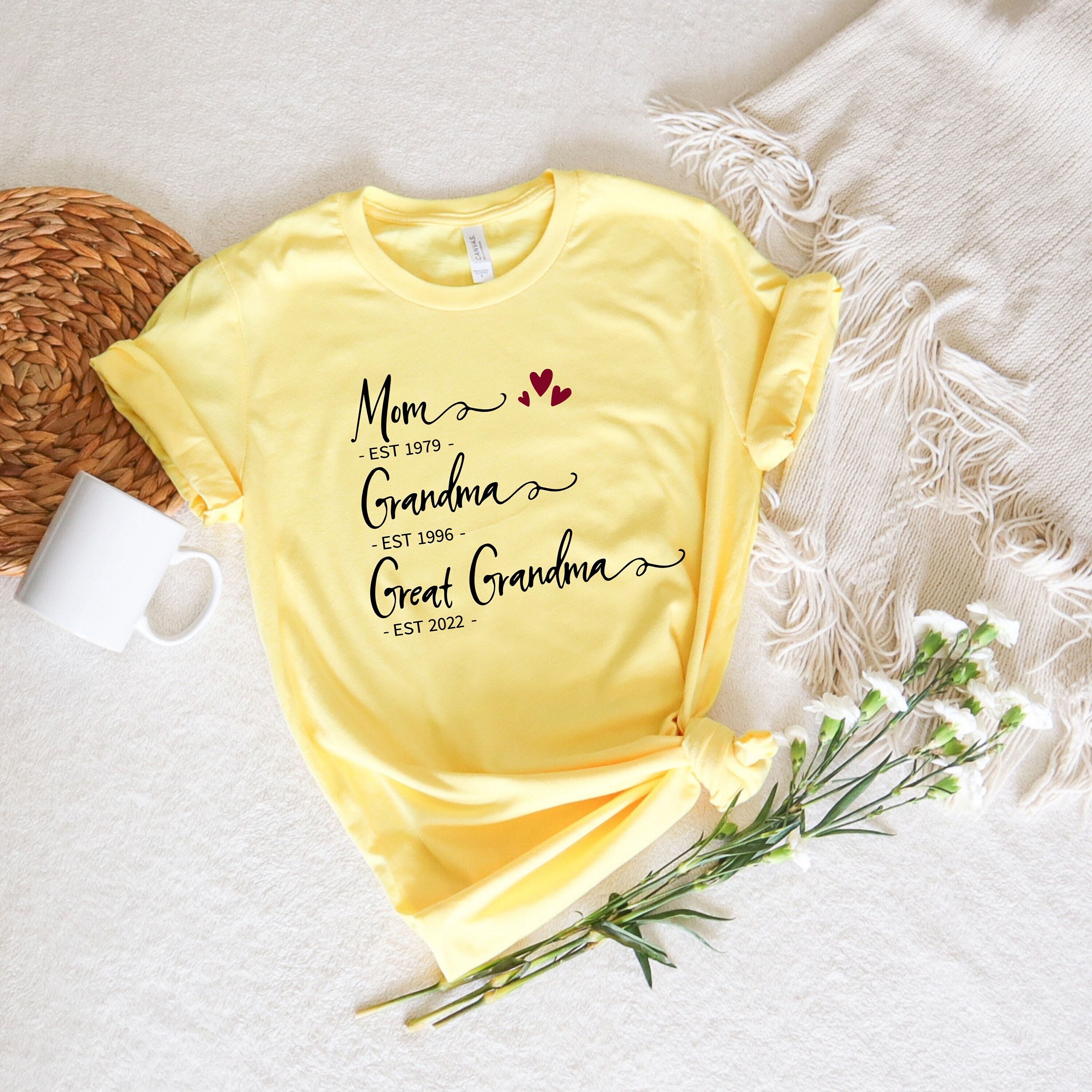 Personalized Great Grandma Shirt, to Be Shirt, Mom Est Grandma Est ...