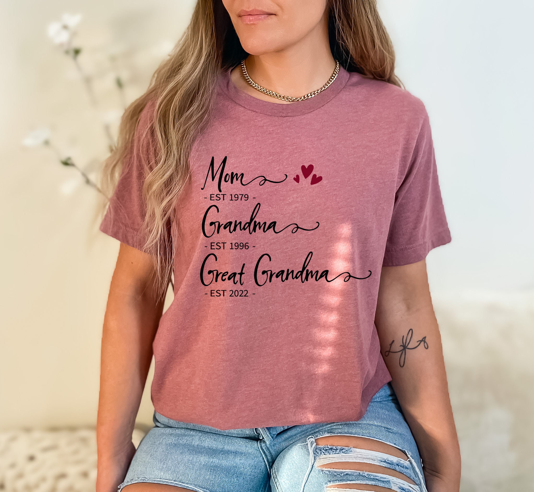 Personalized Great Grandma Shirt, to Be Shirt, Mom Est Grandma Est ...