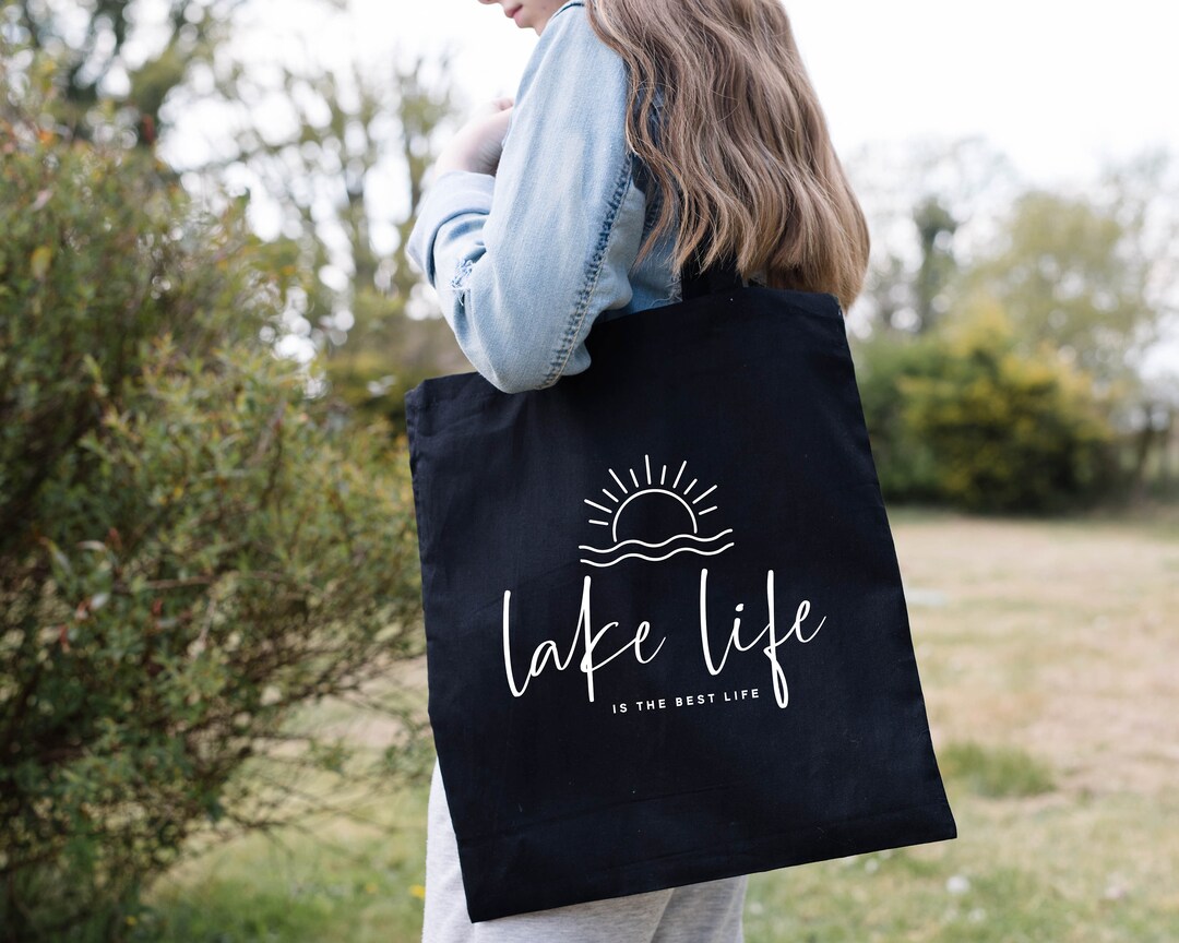 Lake Life Tote Bag - Large Tote Bag - Gift for Her - Girls Weekend Tote ...