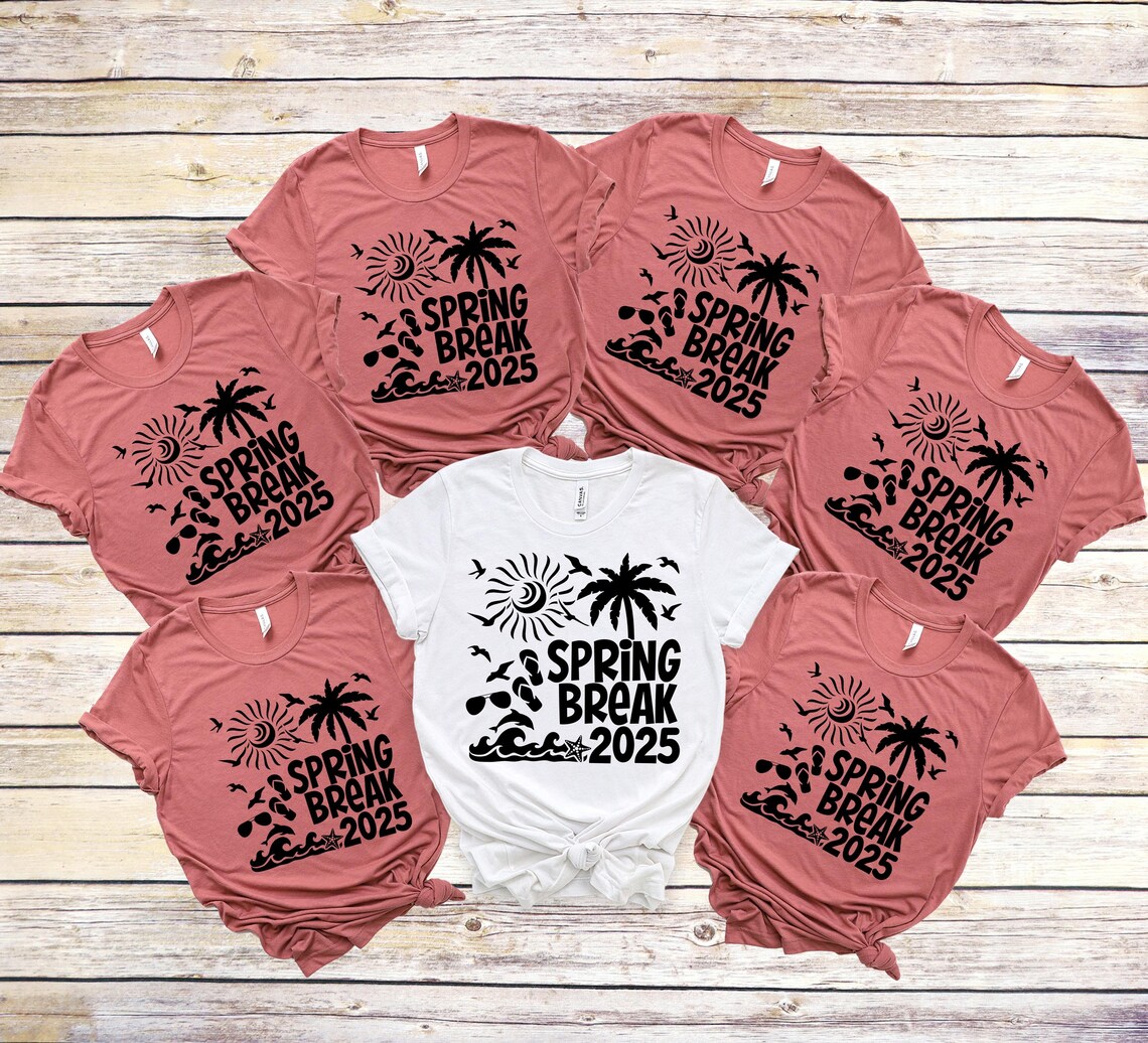 Spring Break 2025 Shirt, Beach Vibes 2025 Shirt, Beach Shirts, Family ...