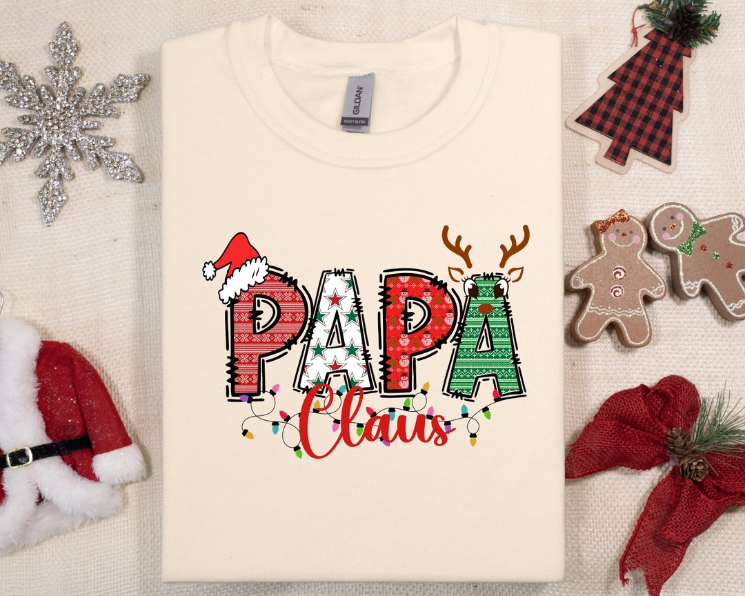 Papa Claus Christmas Shirt, Dad Christmas Gifts Tee, Daddy Shirt ...