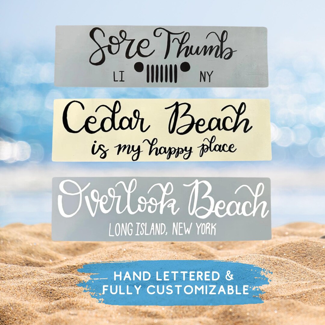 Beach Decor, Custom Beach Sign, Long Island Beach, Vacation Home, Beach ...